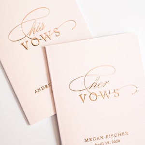 Vow Books Wedding Vow Book Vowbook Set Vowbooks Foil Vow | Etsy