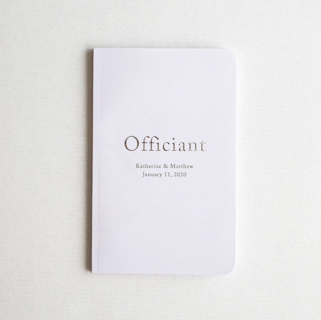 Personalized Officiant Book, Wedding Officiant Book, Officiant Notebook ...