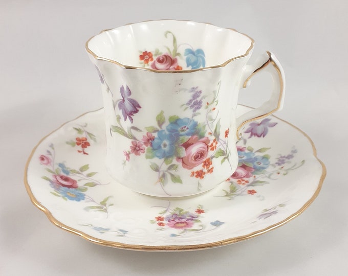 Hammersley Tea Cup and Saucer Set With Flowers, Vintage Bone China - Etsy
