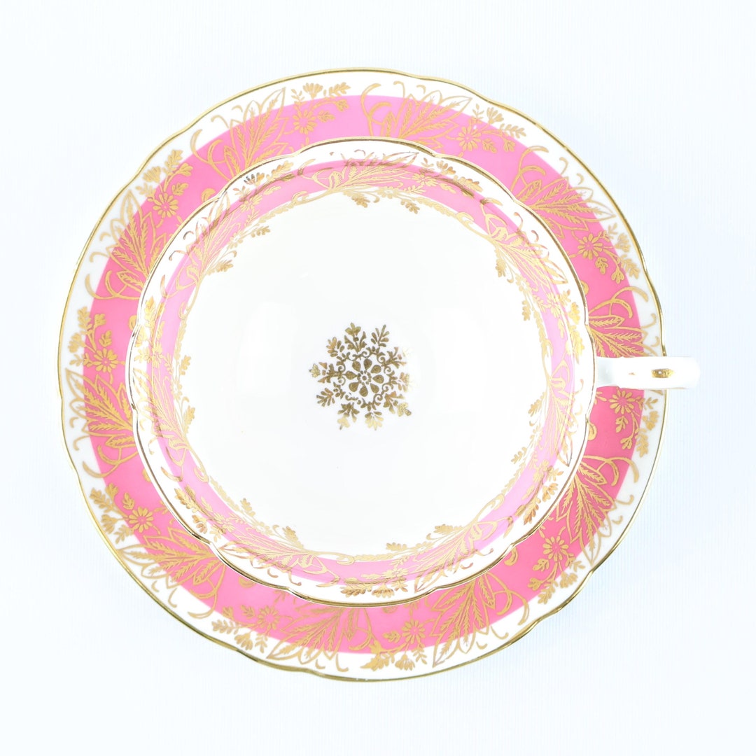 Shelley Pink and Gold Tea Cup and Saucer, Vintage Bone China - Etsy