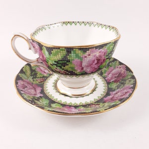 Royal Albert Needle Point Tea Cup and Saucer, Vintage Bone China - Etsy