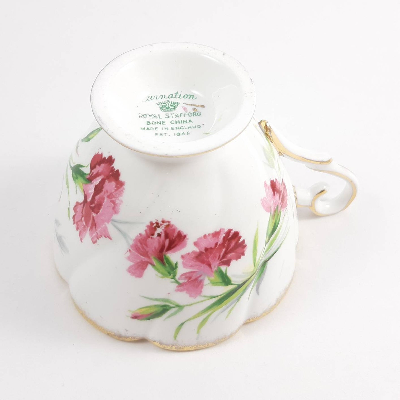 Carnation Tea Cup and Saucer Set, Royal Stafford Bone China - Etsy