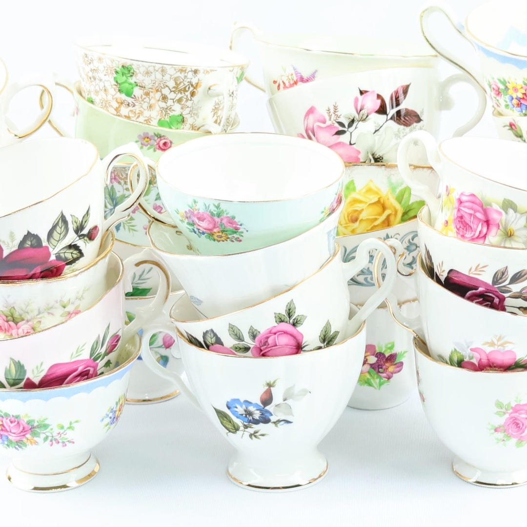 Cups ONLY, No Saucers. Mismatched Cups for Weddings, Events, Bridal ...
