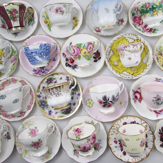 10 x Vintage Mismatched Afternoon Tea Party Cake Stands 3 Tier Floral ...