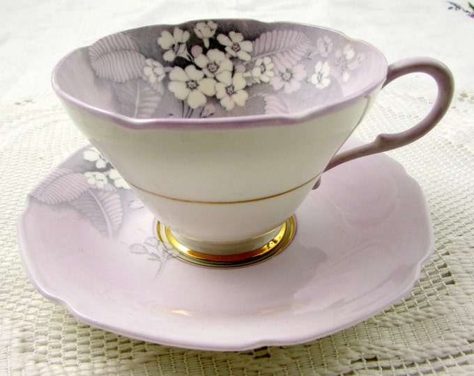 Paragon 'primula Tea Cup and Saucer Purple With - Etsy