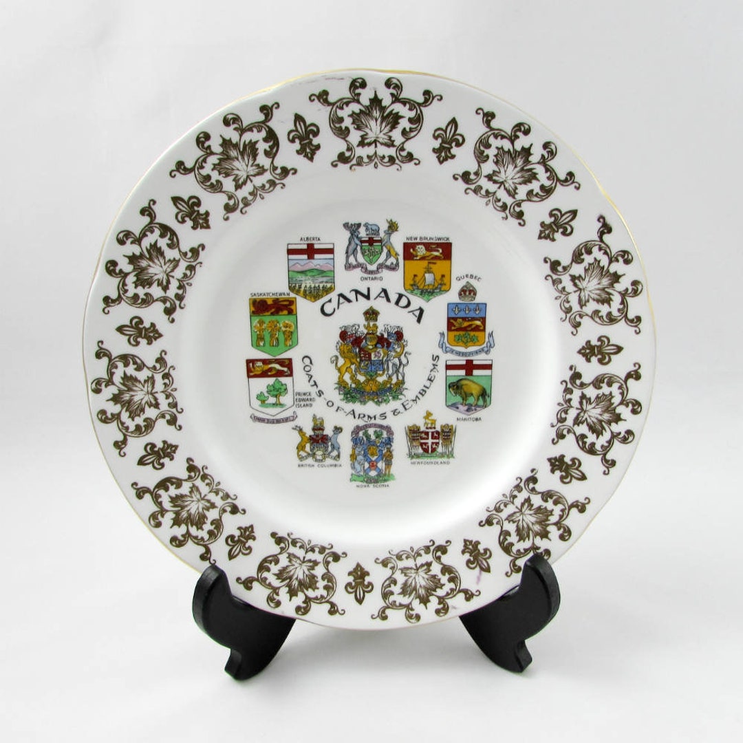 Placa de escudo de armas de Canadá, Canadiana, placa canadiense vintage ...