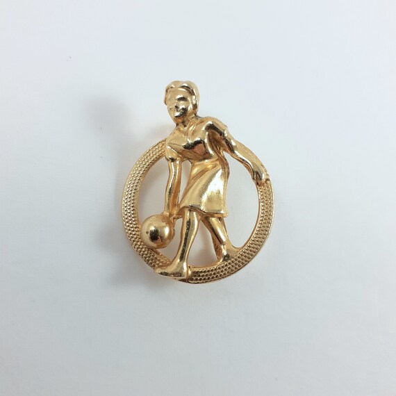 Vintage Ladies' Bowling Pin, Gold Tone, 1 and 1/4 Inc… - Gem