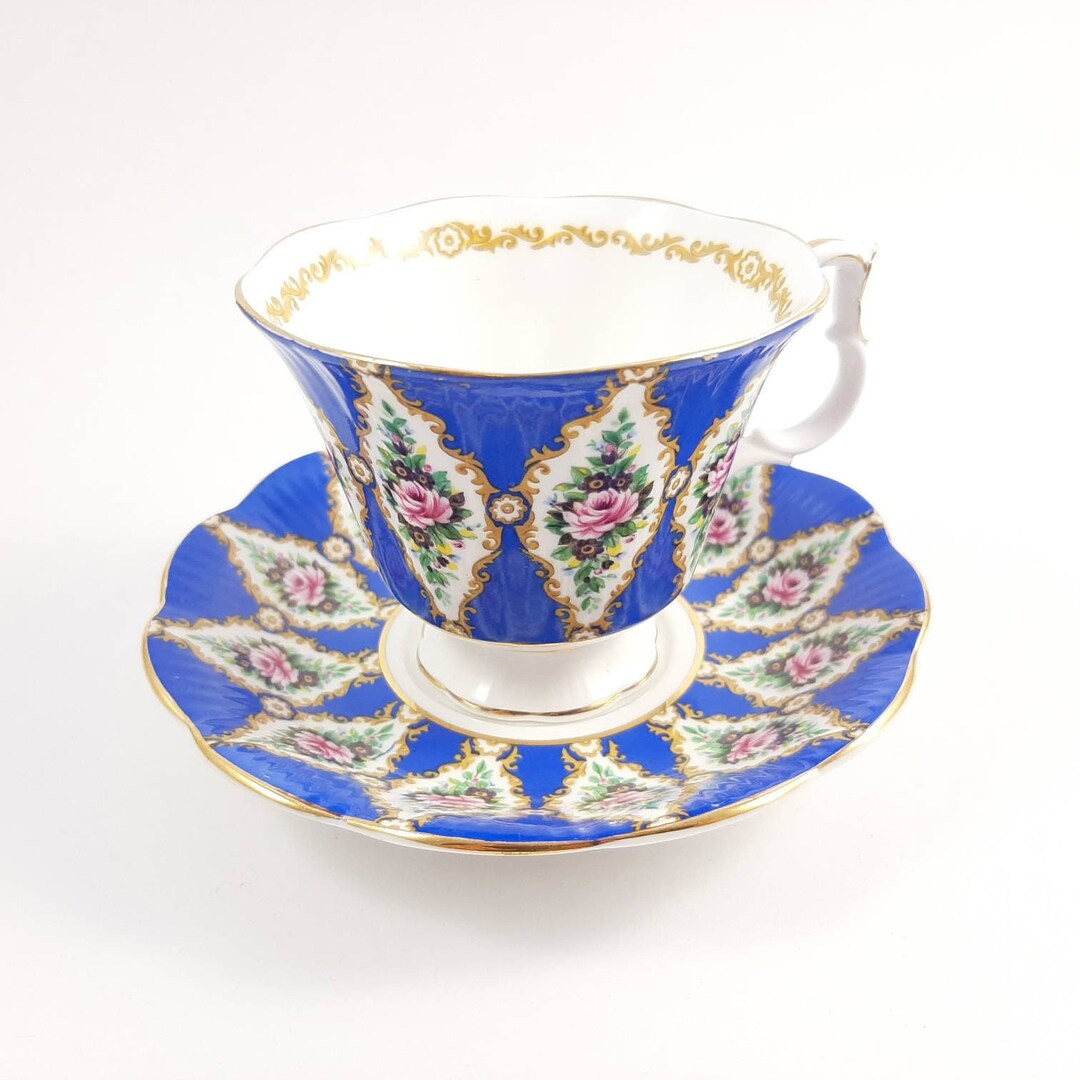 Royal Albert Blue Tea Cup and Saucer Set, Royal Series Sandringham ...