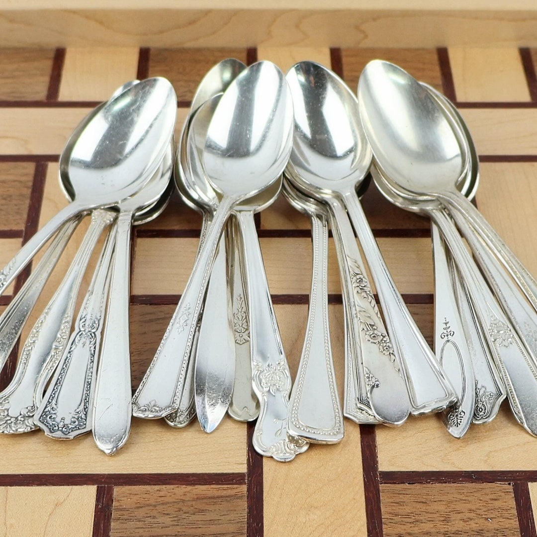 Mismatched Silverplate Teaspoons, Vintage Spoons, Bulk Antique ...