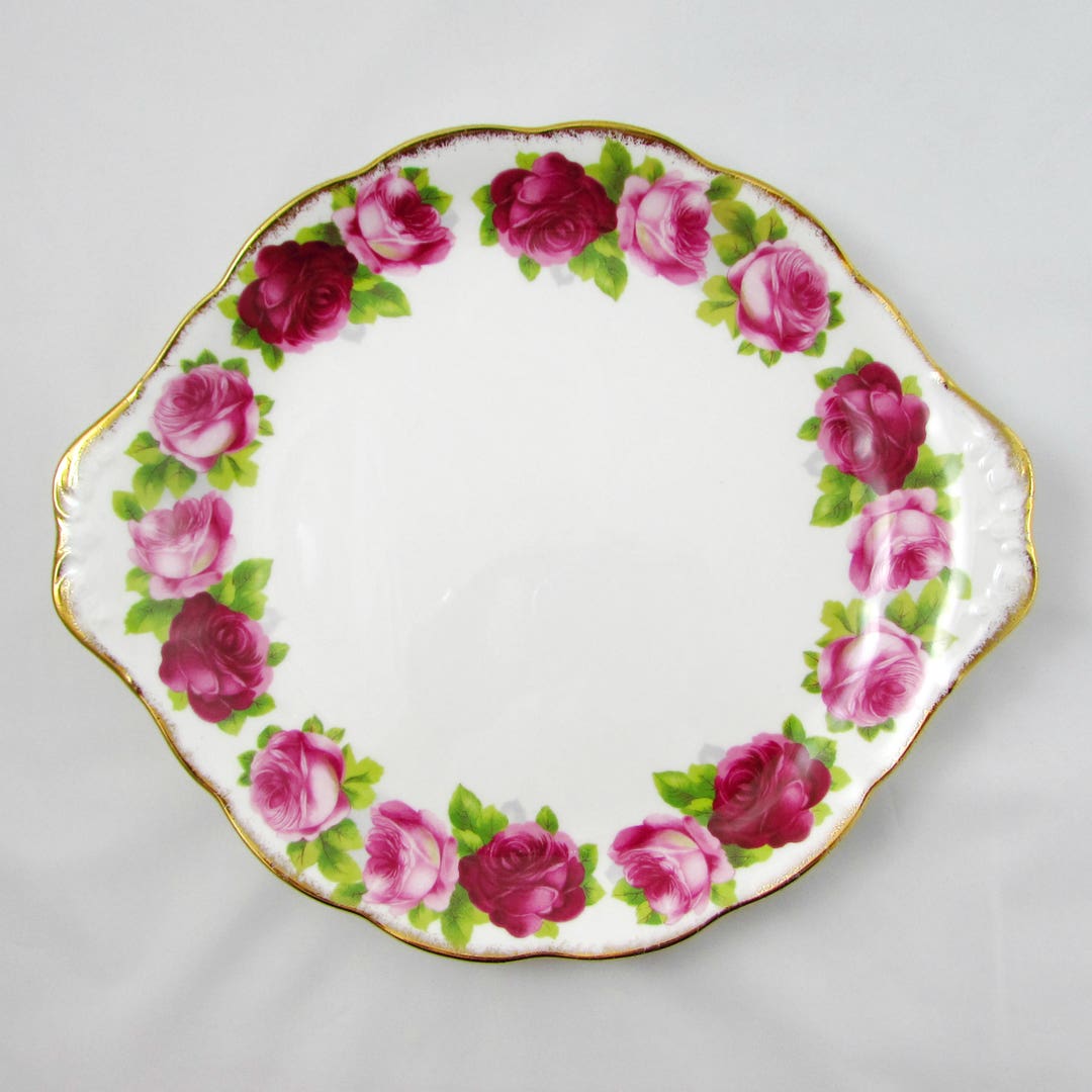 Old English Rose Serving Plate, Cake Plate, Vintage Royal Albert, Roses ...