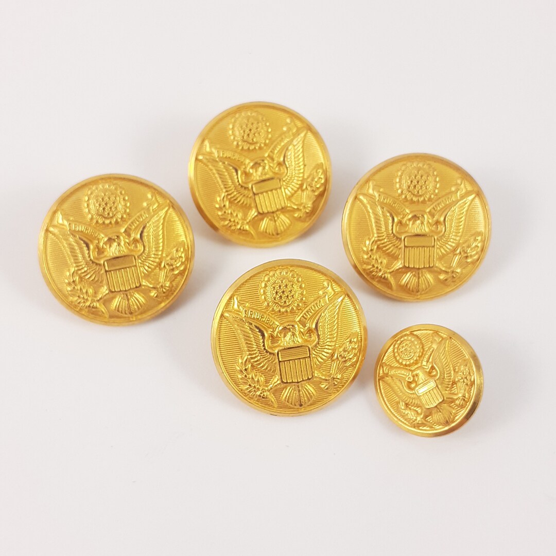 Vintage W.B. Co. Brass Army Buttons, Post WWII, Militaria, Eagle ...