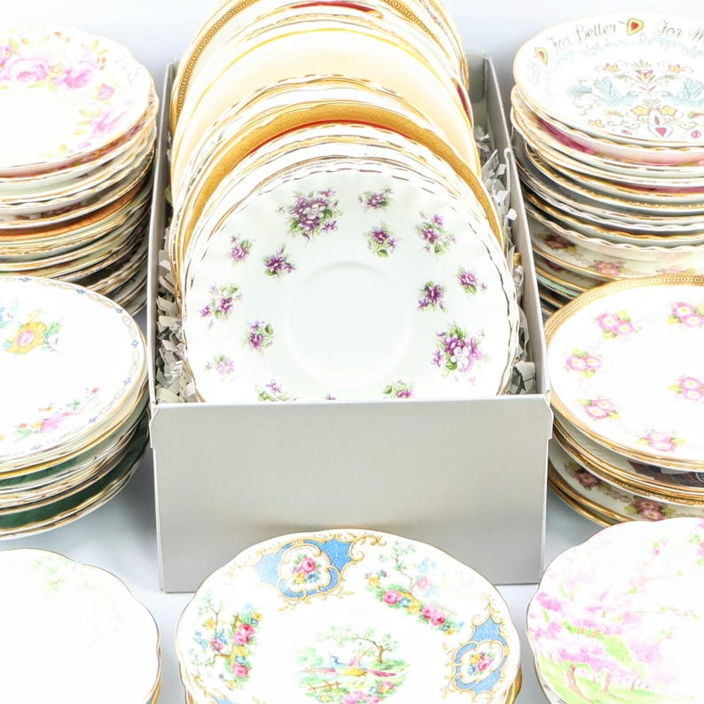 Mismatched Bulk Saucers, Vintage China, Perfect as Dessert Plates for ...