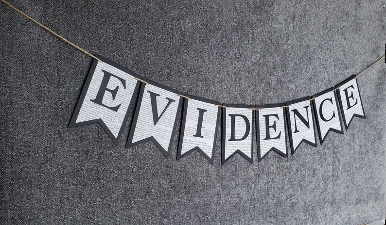 EVIDENCE Party Banner Bunting Made From Law Book Paper - Etsy