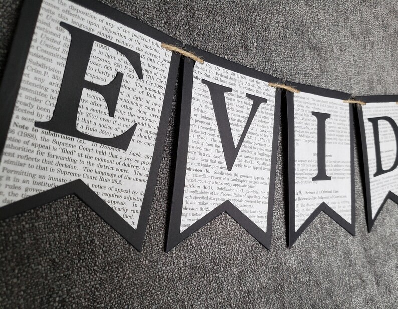 EVIDENCE Party Banner Bunting Made From Law Book Paper - Etsy