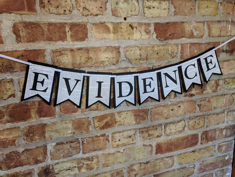 EVIDENCE Party Banner Bunting Made From Law Book Paper - Etsy