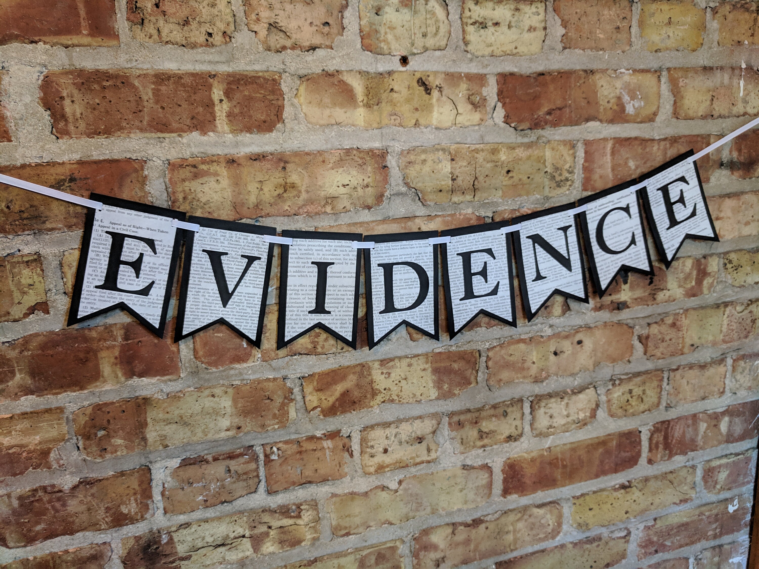 EVIDENCE Party Banner Bunting Made From Law Book Paper - Etsy