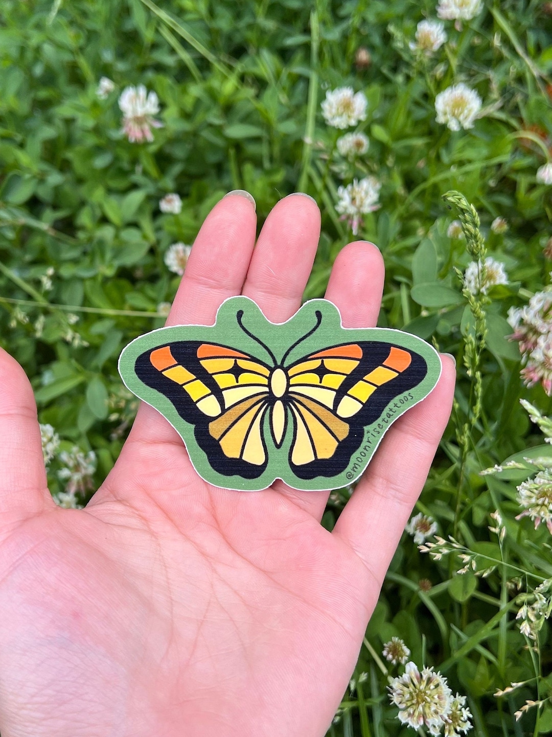 Trad Butterfly Sticker • Tattoo Flash • - Etsy