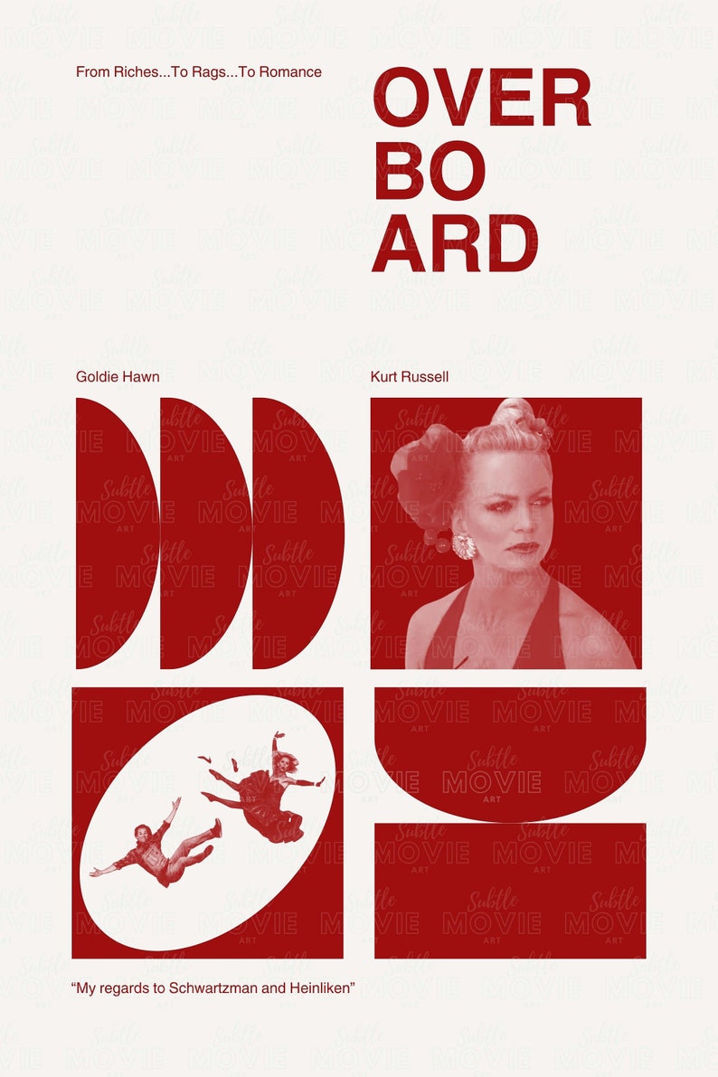 Overboard Inspired Movie Art Mid Century Modern Design Poster - Etsy