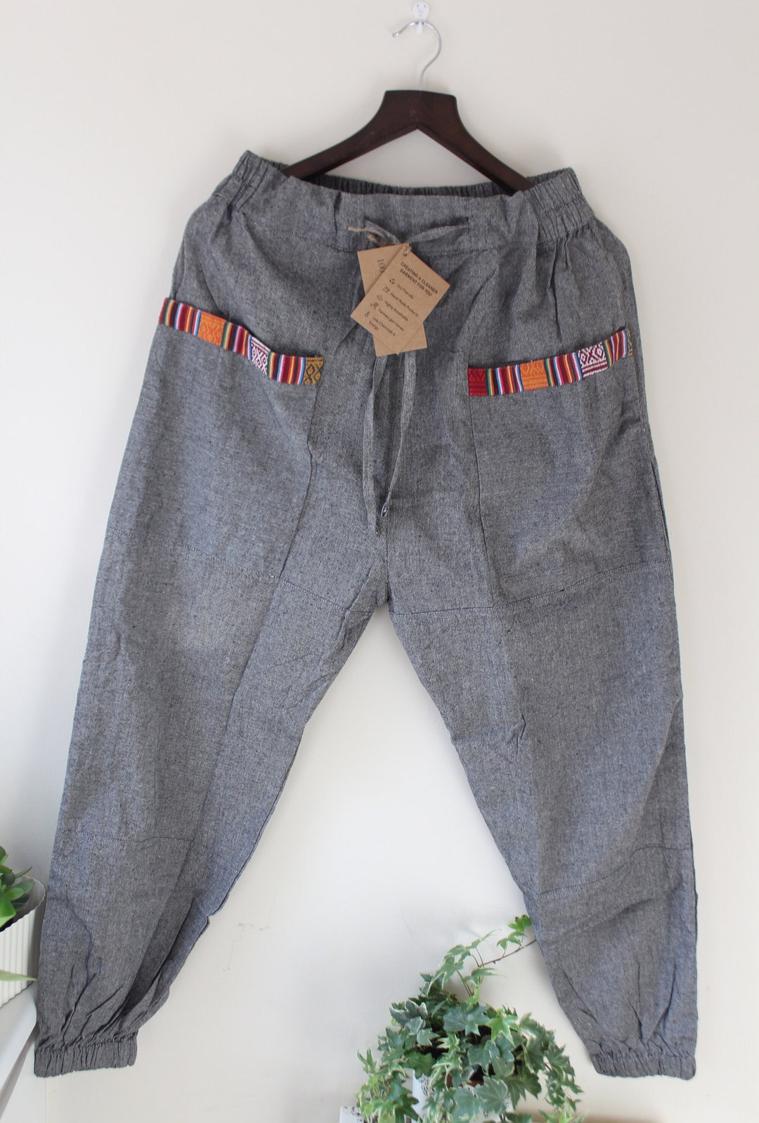 Boho Hopper Pants – 100% Premium Cotton, Eco-friendly | Handmade Unisex ...