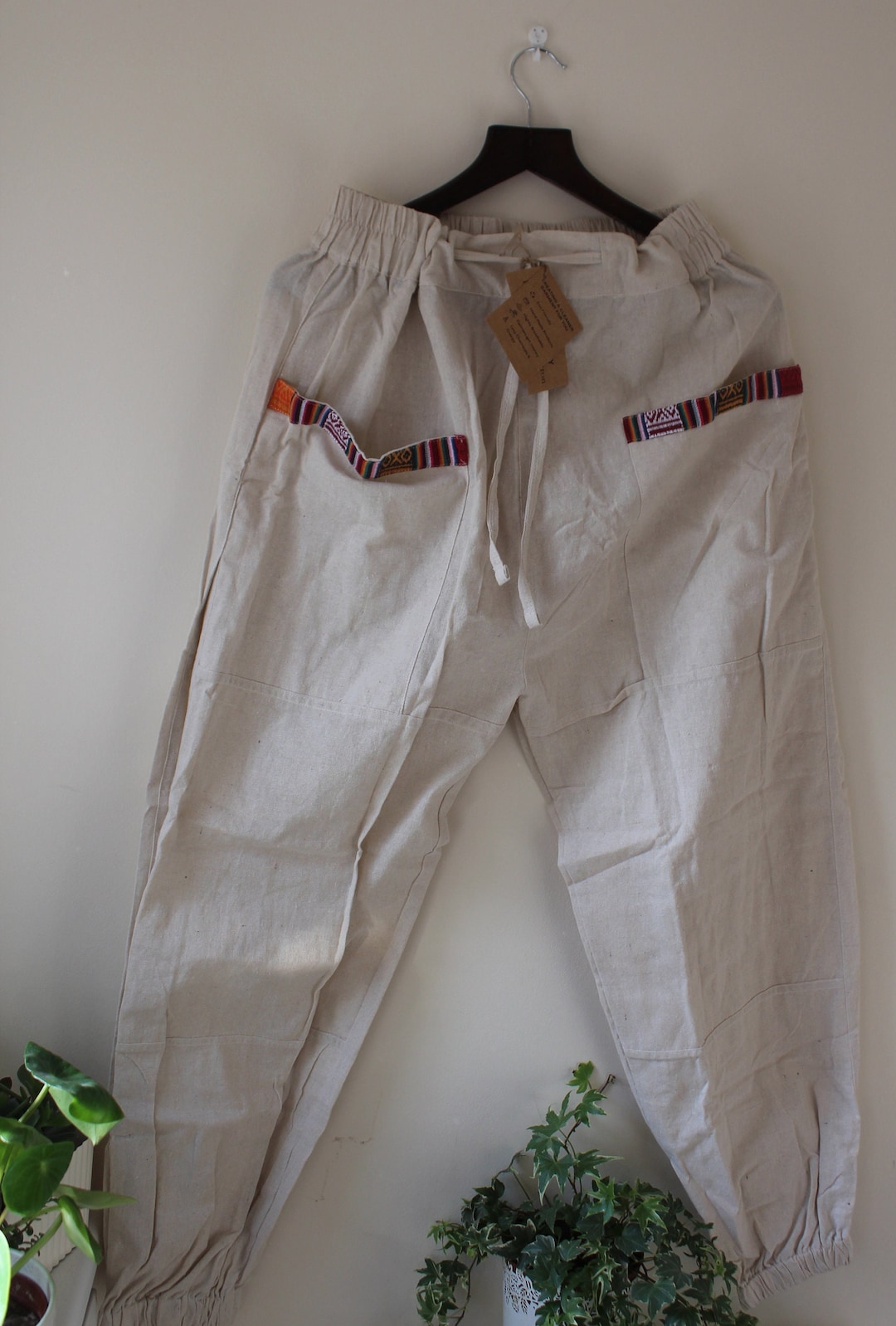 Boho Hopper Pants 100% Cotton, Eco-friendly Summer Beach Trousers ...