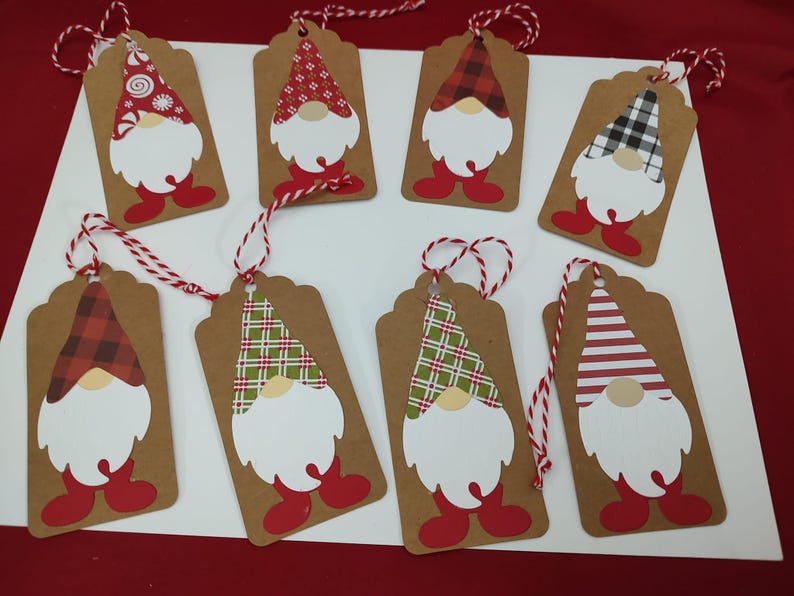 Adorable Gnome Christmas Tags Handmade - Etsy
