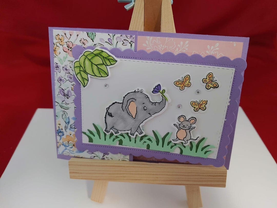 Adorable Elephant Thinking of You Card - Handmade - Etsy