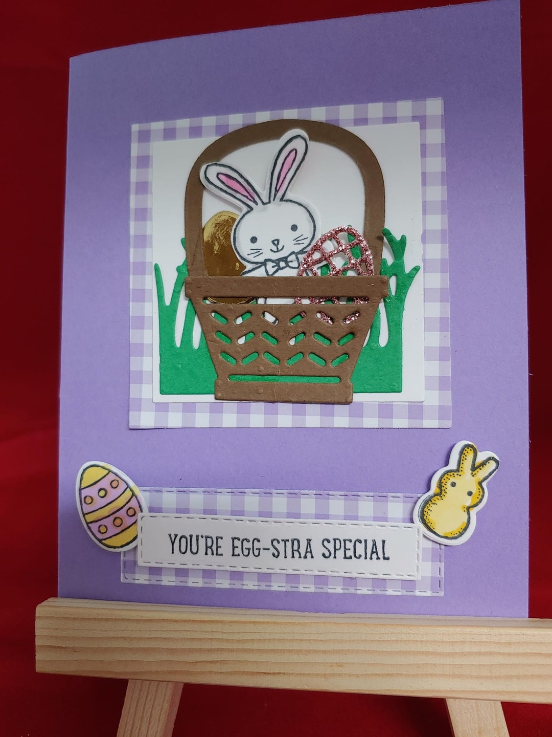 Adorable Bunny in Basket Handmade Easter Card - Etsy