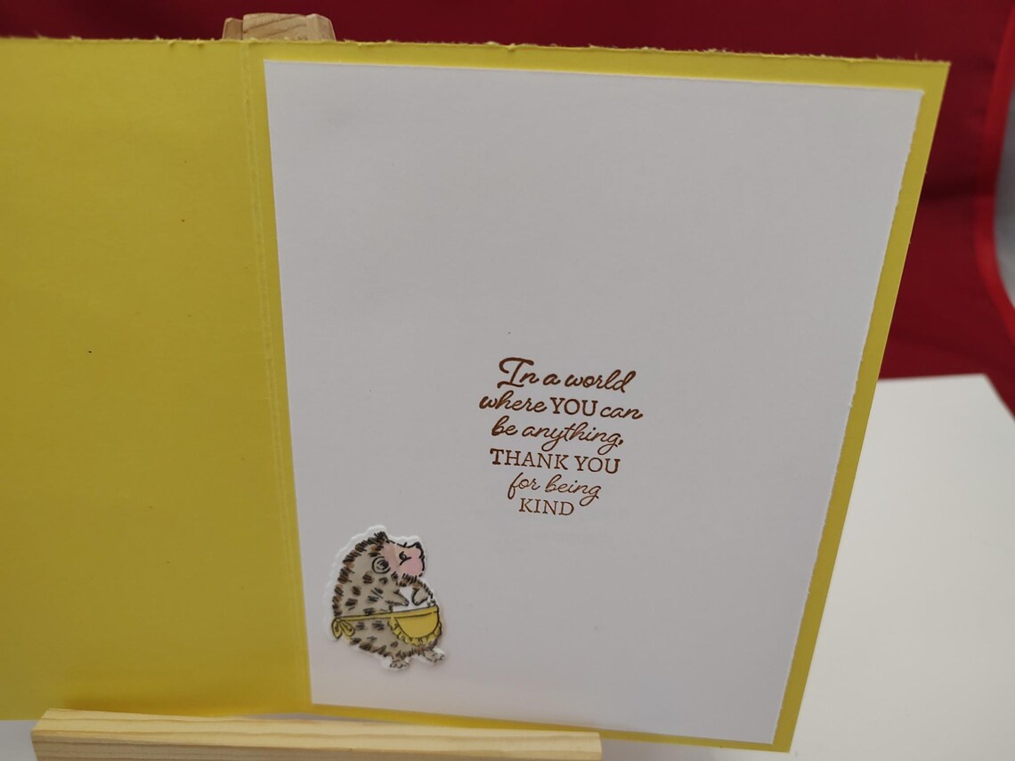 Adorable Hedgehog Handmade Thank You Card - Etsy
