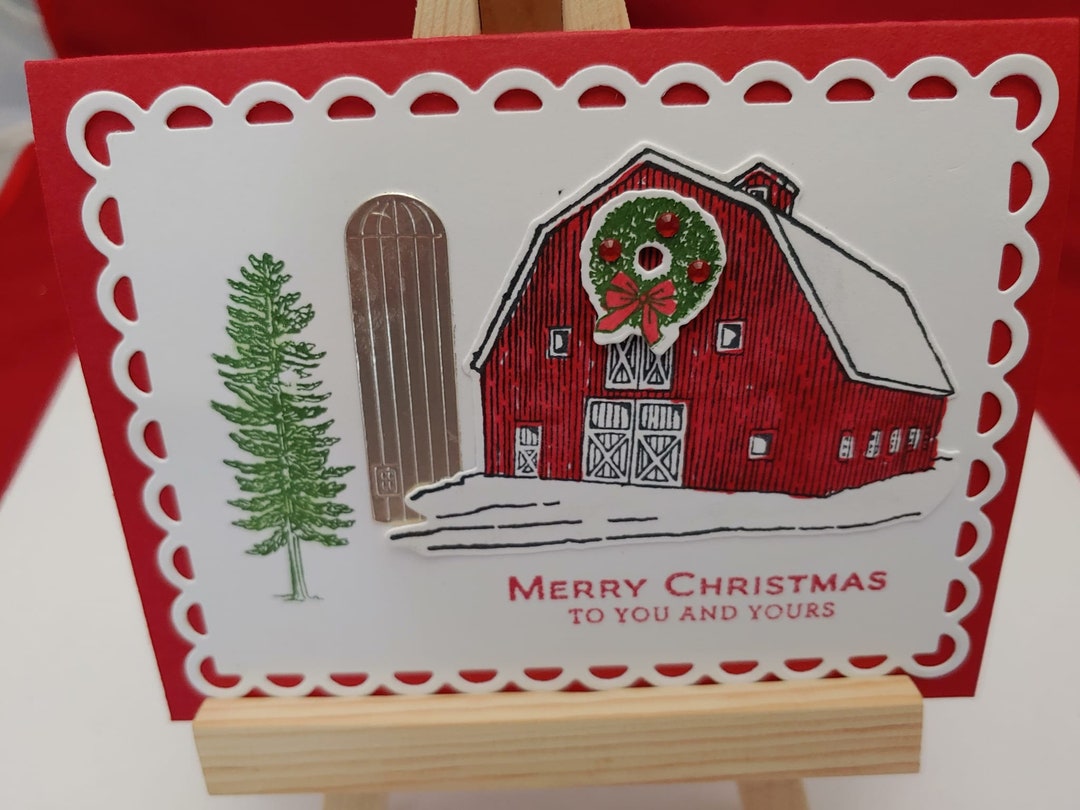 Christmas Barn - Handmade Greeting Card - Etsy