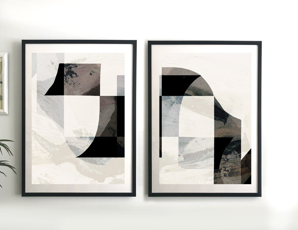 Abstract Print Set Set of 2 Prints Abstract Art Print Large | Etsy