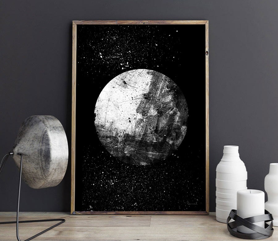 Abstract Printable Art Moon Print Instant Download Large | Etsy