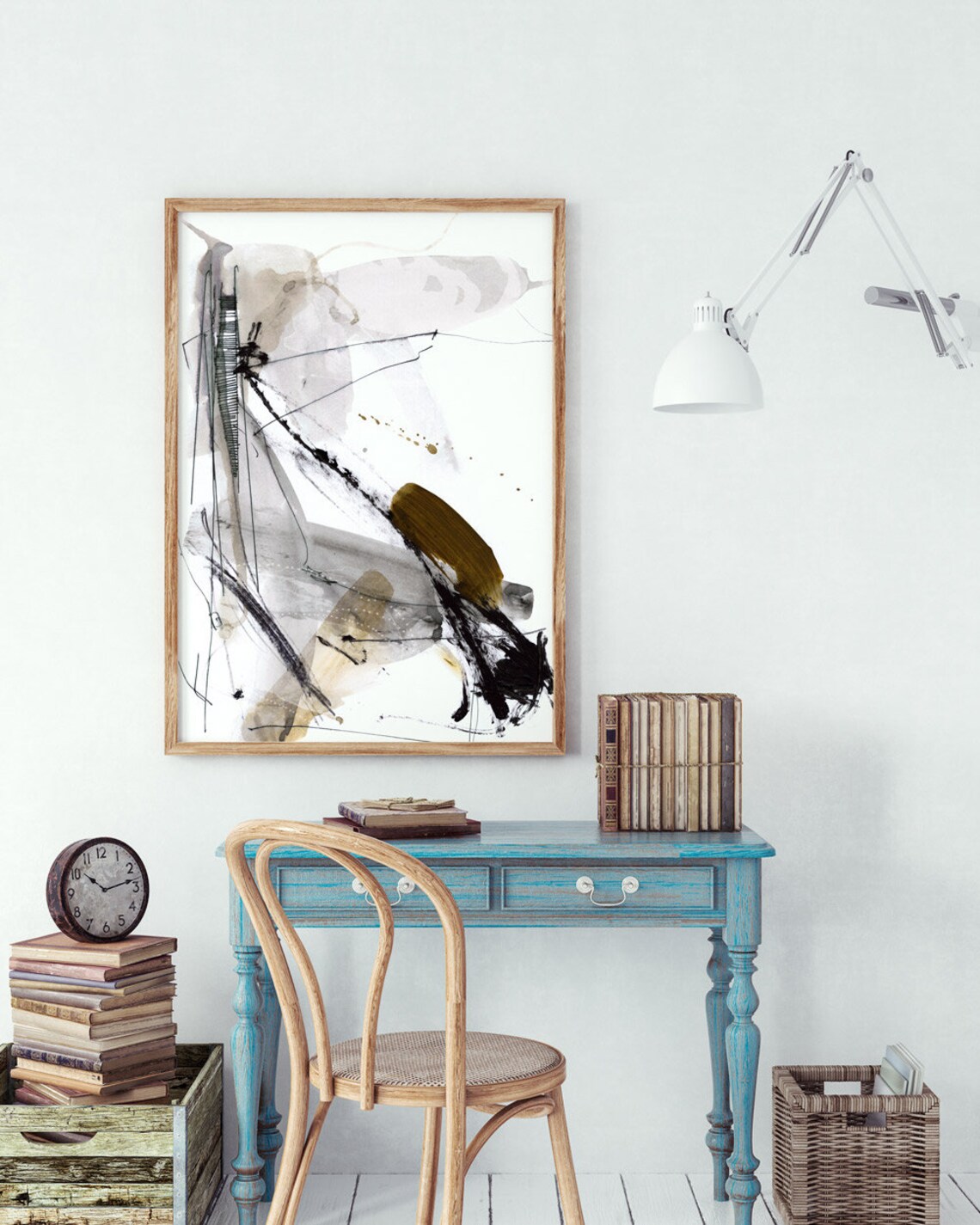 Large Abstract Painting Large Wall Art Ink Painting | Etsy