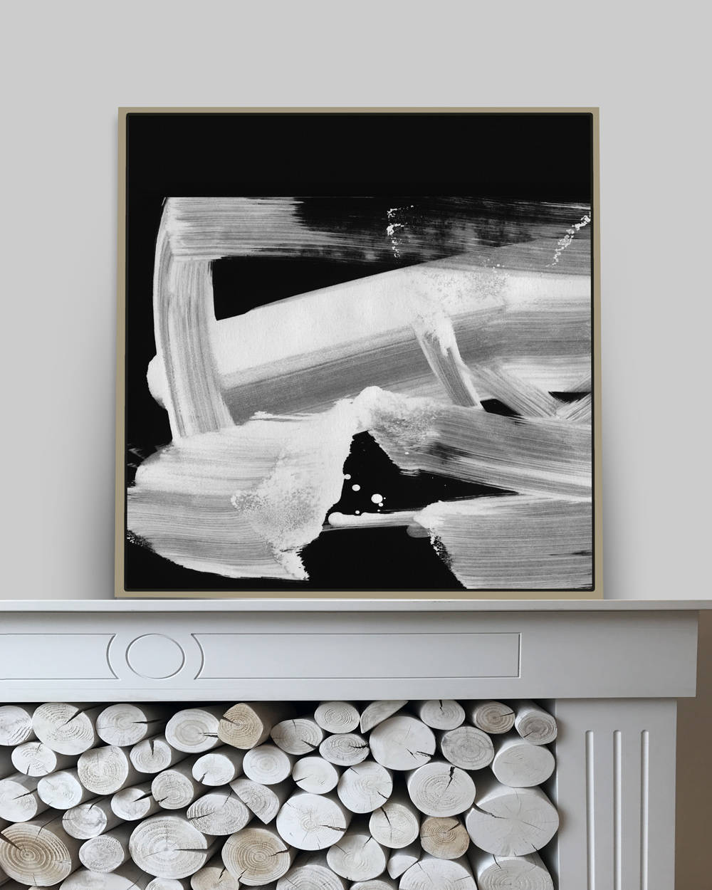 Large Abstract printable art Black and White Minimal Square | Etsy
