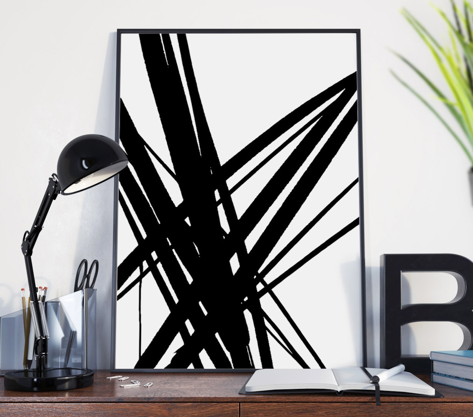 Printable abstract art instant download art black and white | Etsy