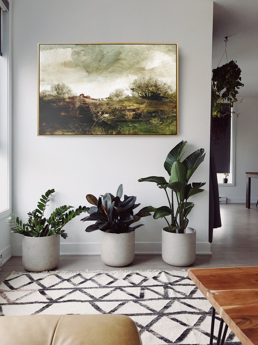 Large Landscape Painting, Download Wall Art, Landscape Wall Art, Green ...