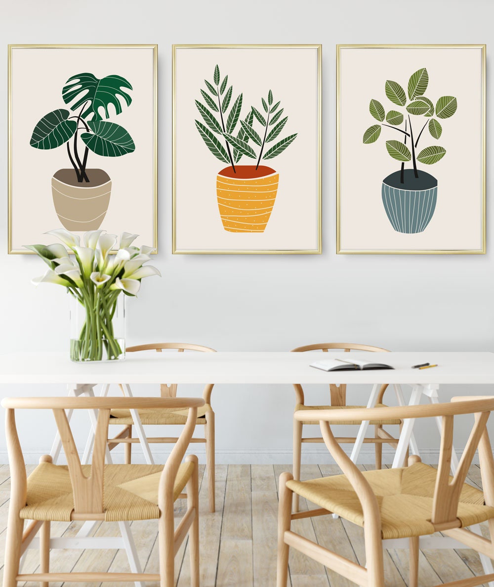 Set of 3 Prints Printable Wall Art Botanical Print Set | Etsy