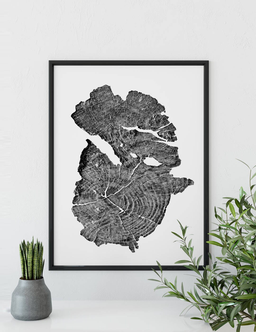 Tree Ring, Tree Ring Print, Log Print, Black and White PRINTABLE Log ...