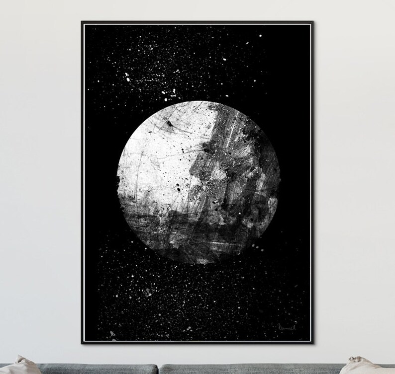 Abstract Printable Art Moon Print Instant Download Large - Etsy
