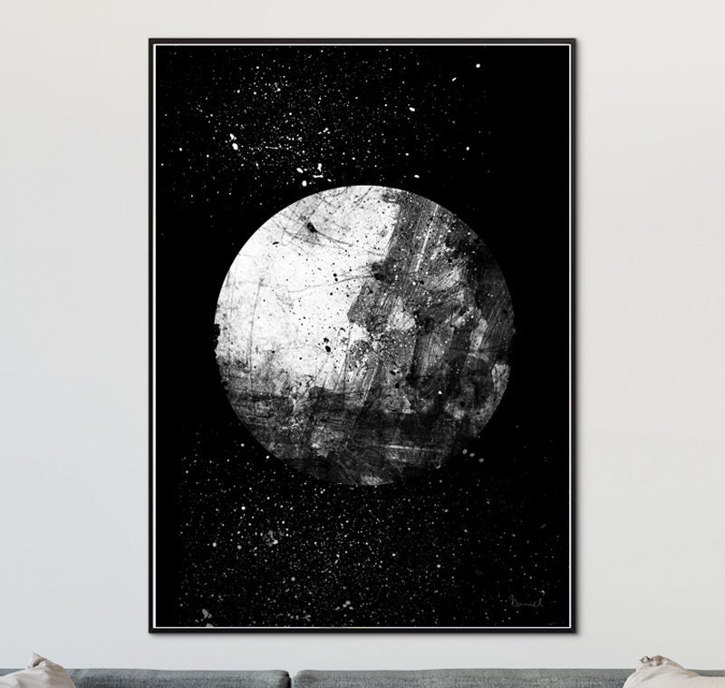 Abstract Printable Art Moon Print Instant Download Large | Etsy