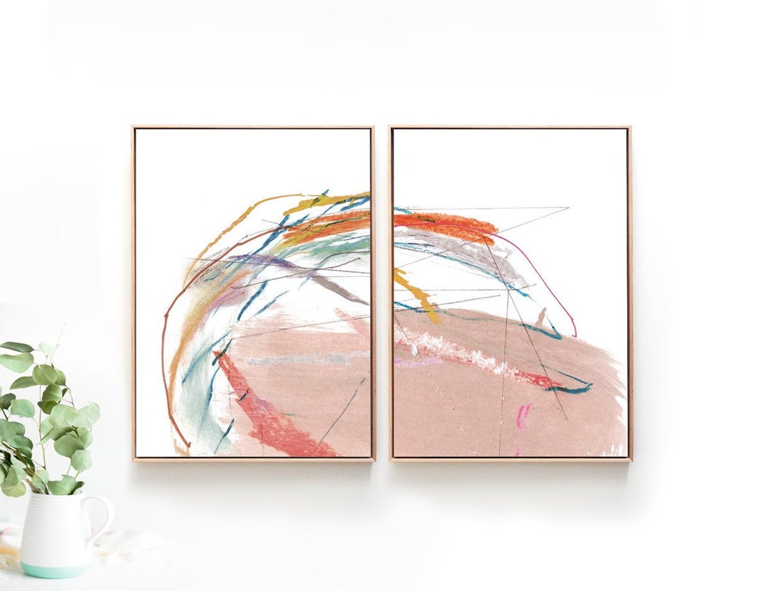 Abstract Art Print Set, Set of 2 Prints, Abstract Print, Digital ...