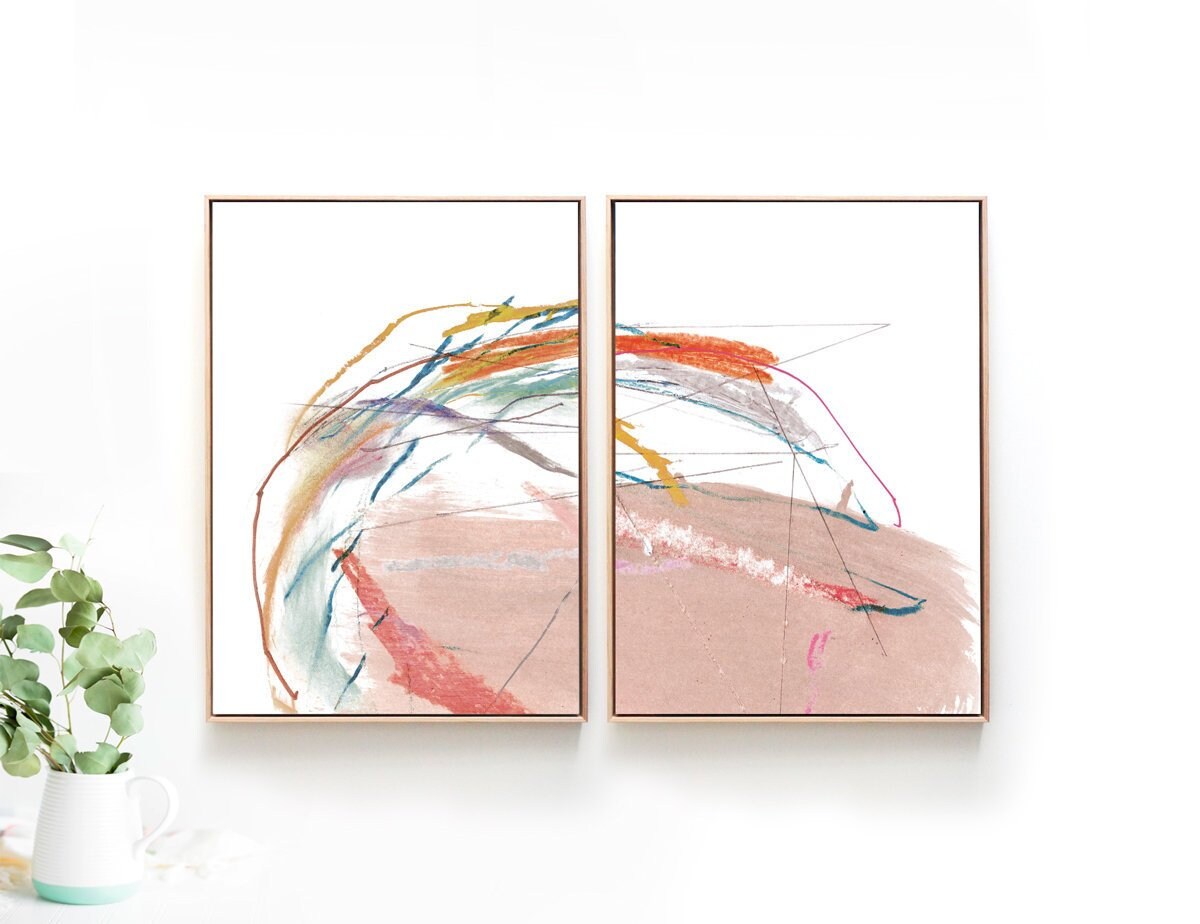 Abstract Art Print Set Set of 2 Prints Abstract Print | Etsy