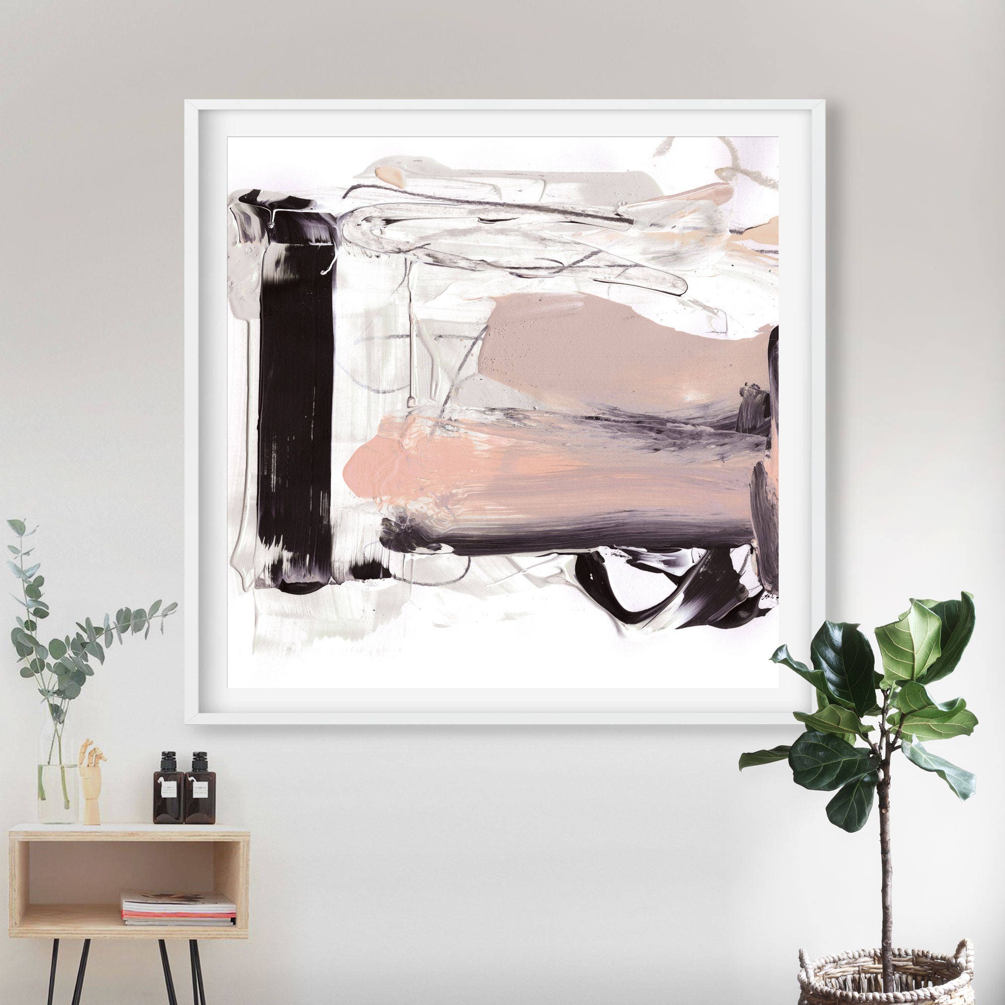 Blush Pink Wall Art Pink Wall Art Printable Abstract Art | Etsy