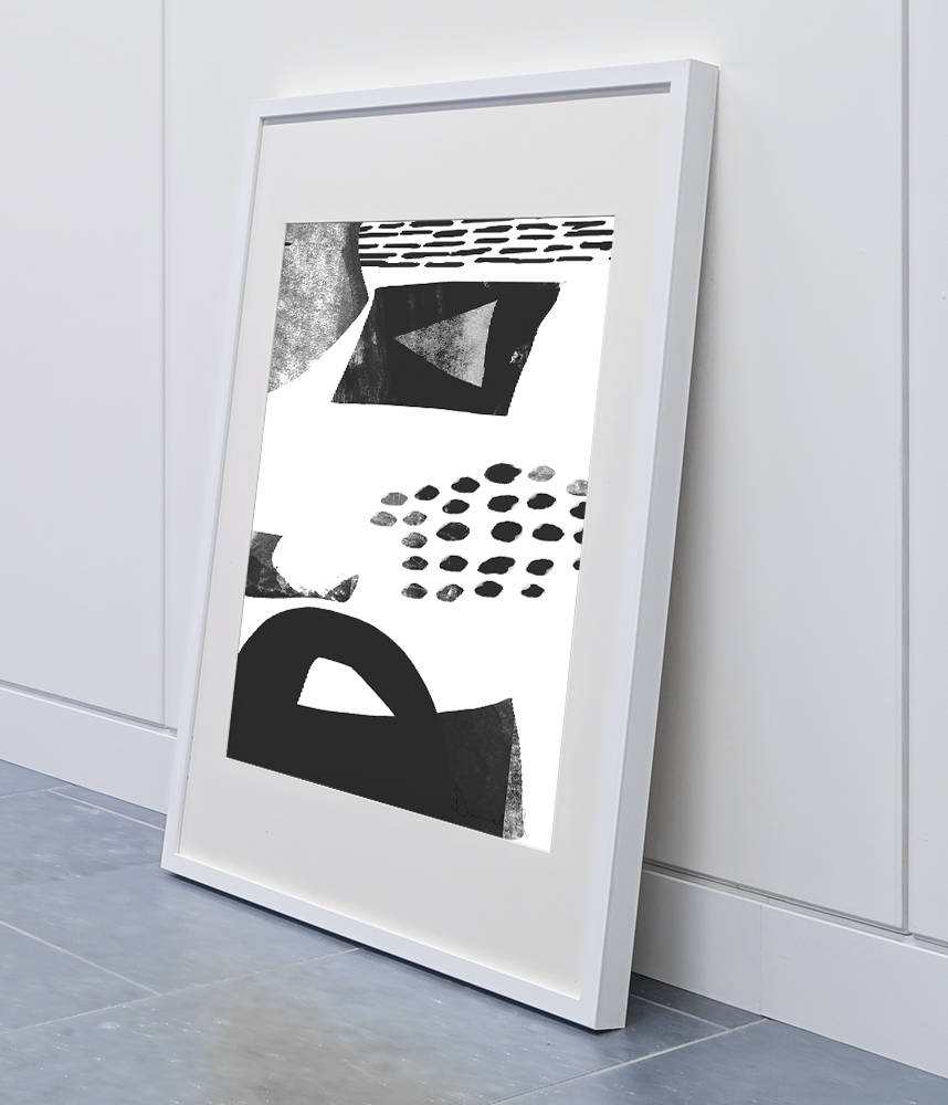 Set of 2 Prints 2 Black & White Abstract Art Printable | Etsy