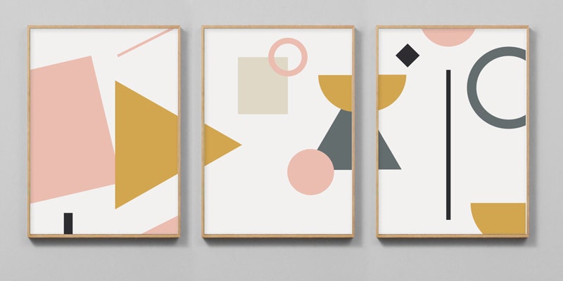 Modern Art Print Set Printable Art Set Of 3 Prints digital | Etsy