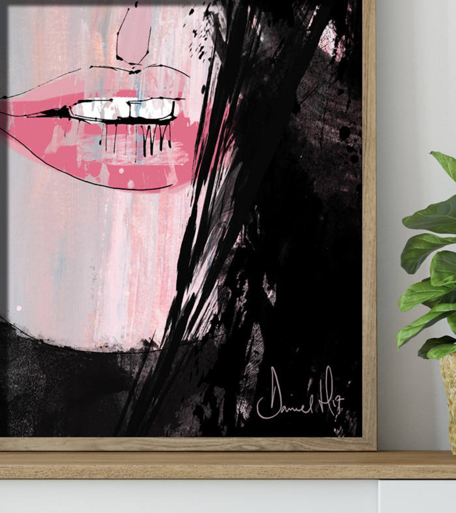 Abstract Painting Large Abstract Art Woman Print Pink and - Etsy