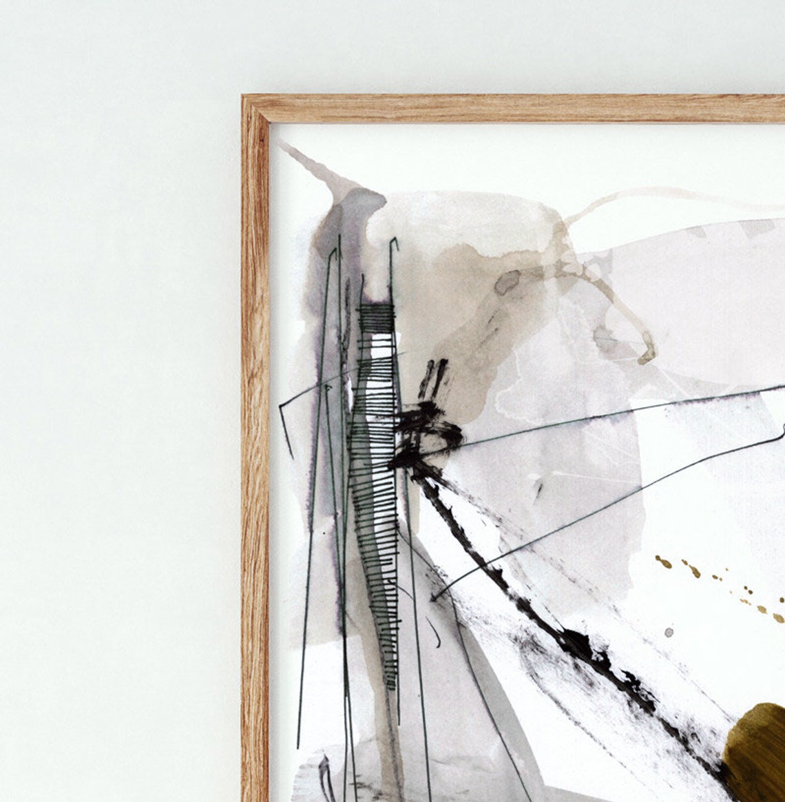 Large Abstract Painting Large Wall Art Ink Painting | Etsy