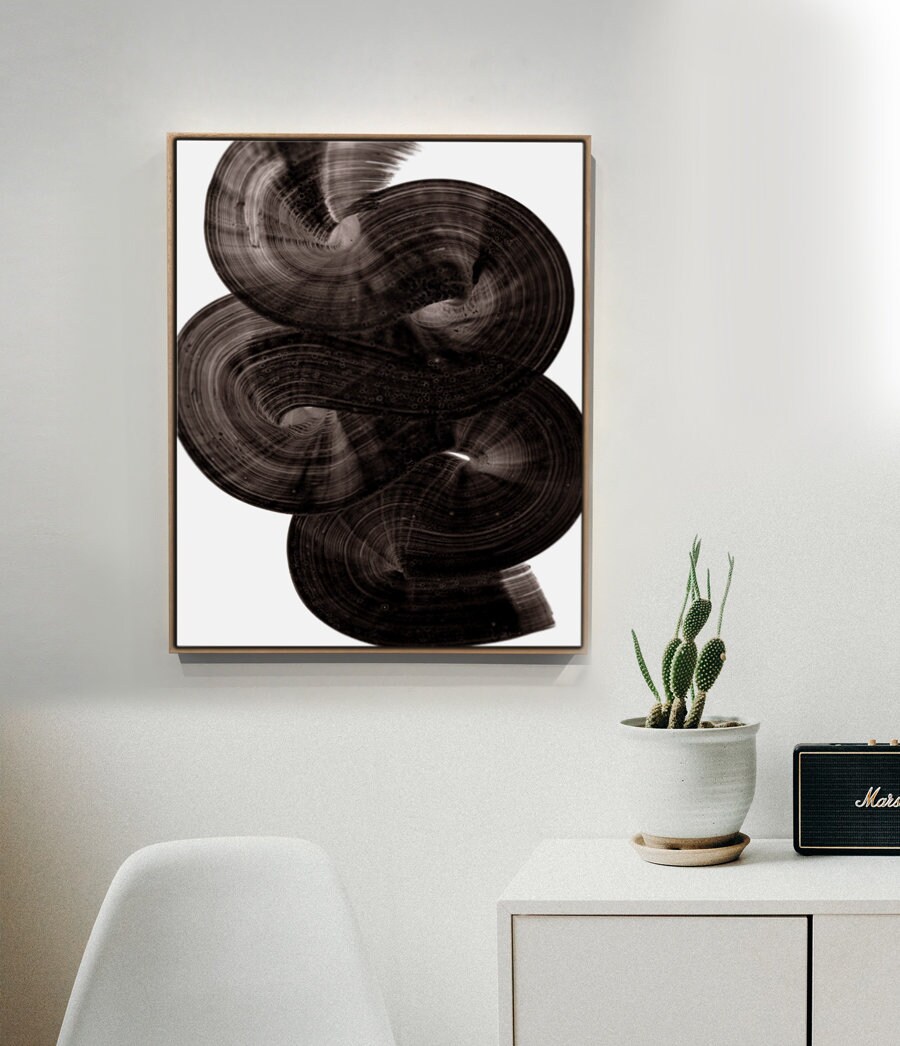 Large Abstract Painting Black and White Art Large Wall Art | Etsy
