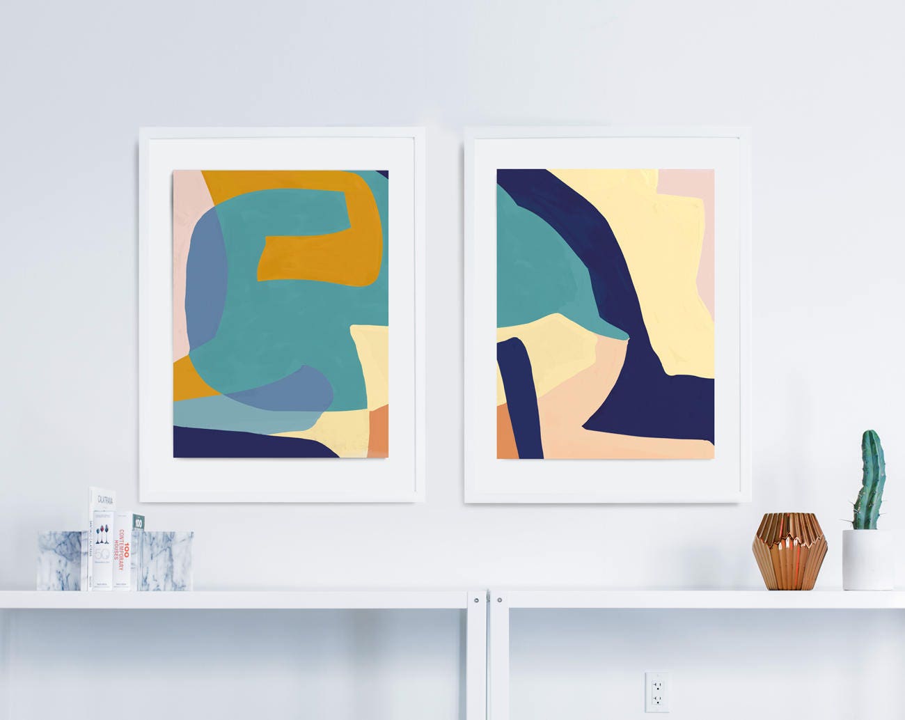 Abstract Print Set Set of 2 Prints Abstract Art Print Set | Etsy