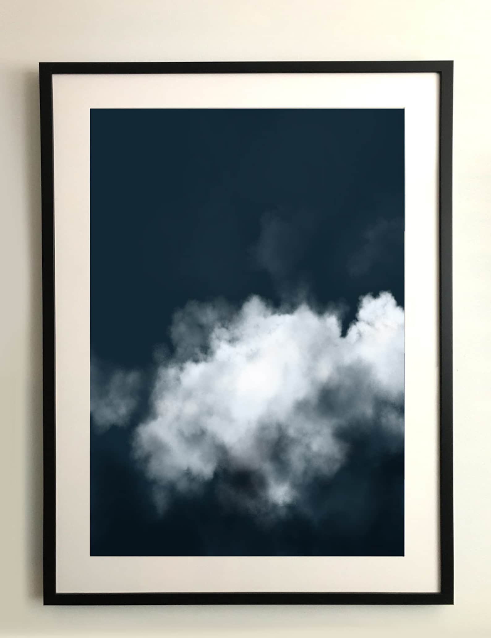 Navy Blue Cloud Painting: Abstract Art Print (digital Download) - Etsy