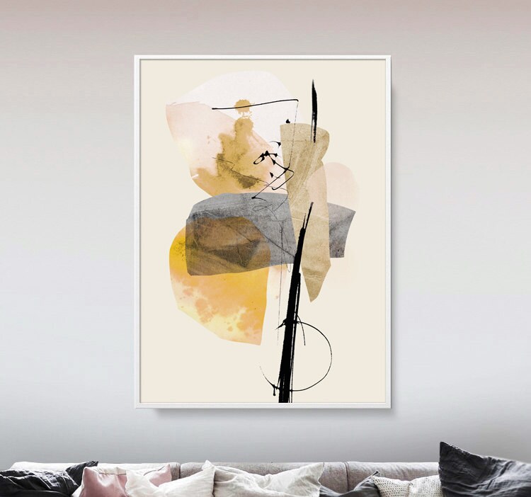 Large Abstract Art A2 Printable Art Minimal Art Grey And | Etsy